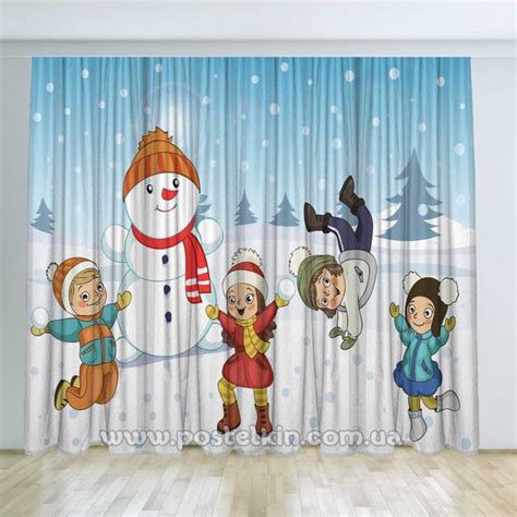 Штори для дитячого садка Зимові купити по самим низьким цінам в Україні
