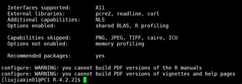 Linux 中非root用户安装r：configure Warning You Cannot Build Info Or Html Versions Of The R Manuals