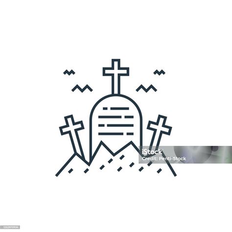 墓地向量圖示墓地可編輯的描邊墓地線性符號用於 Web 和移動應用程式徽標列印媒體細線插圖向量隔離輪廓圖向量圖形及更多十月圖片 Istock