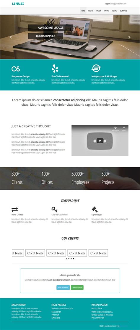 free linuji website template free website templates html5 and css