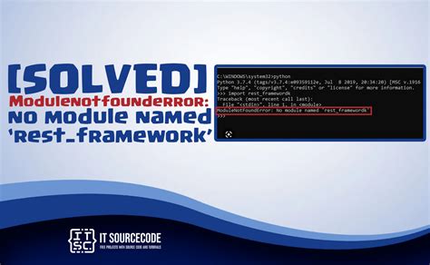 Solved Modulenotfounderror No Module Named Rest Framework