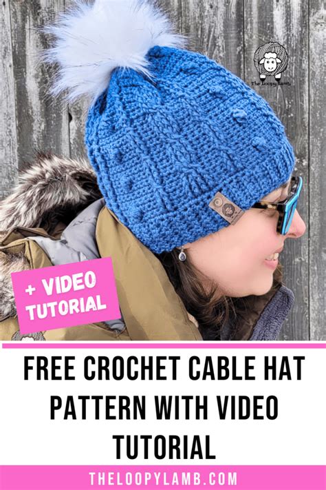 Free Crochet Cable Hat Pattern With Video Tutorial
