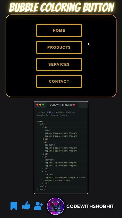 Css Bubble Coloring Button Video Coding Web Design Software