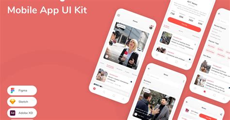 News And Blog Mobile App Ui Kit Ux And Ui Kits Ft News And Blog Envato
