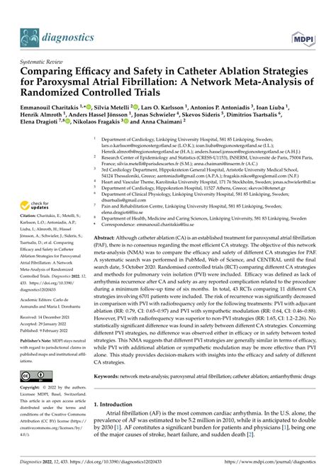 Pdf Comparing Efficacy And Safety In Catheter Ablation Strategies For Paroxysmal Atrial
