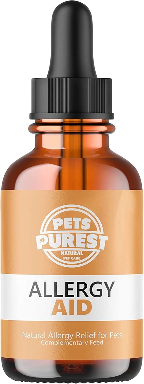 Pets Purest Allergy Relief Aid for Dog, Cat & Pet 50ml - 100% Natural Antihistamine, Allergy ...