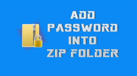 Add Password To Zip Folder Youtube