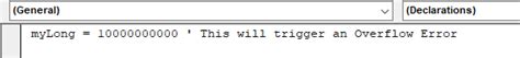 vba overflow error tpoint tech