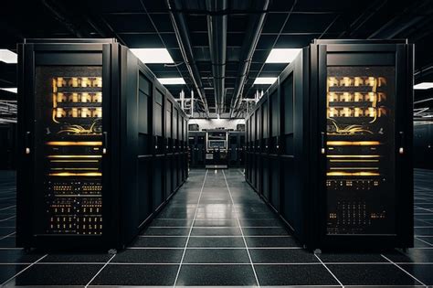 Premium Photo Minimalist Server Room With A Focus On Server Rack Airflow