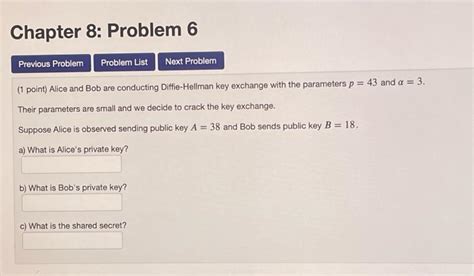 Solved Point Alice And Bob Are Conducting Diffie Hellman Chegg