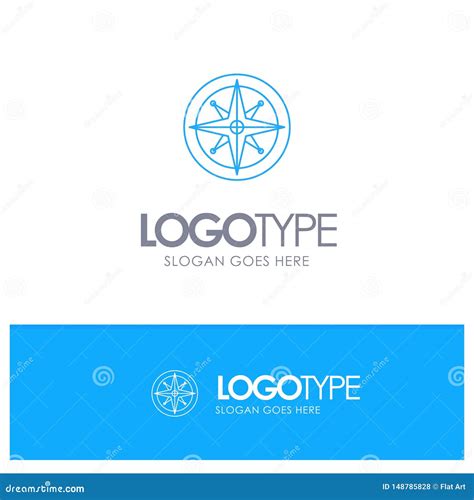 Compass Location Navigation Navigator Position Blue Outline Logo