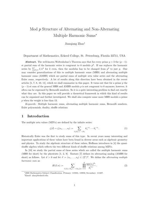 Pdf Mod P Structure Of Alternating And Non Alternating Multiple
