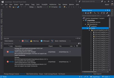 Jobnote Aspnet Core Web Application 프로젝트 생성한 후 오류 Nu1202 네이버 블로그