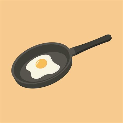 Lindo Huevo Frito En Sartén Desayuno Saludable Por La Mañana Con Huevo