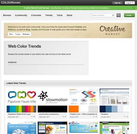 Find Trending Web Designs And The Color Pallets Used In The Community