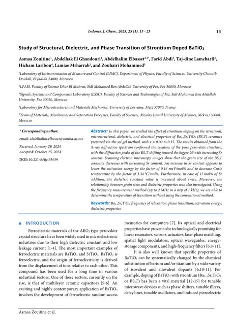 Pdf Study Of Structural Dielectric And Phase Transition Of