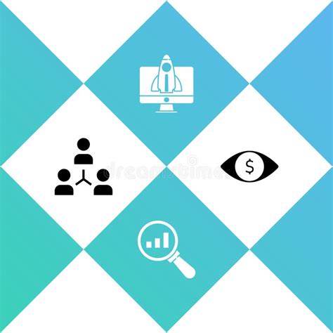 Set Project Team Base Magnifying Glass And Analysis Startup Project Concept And Eye With