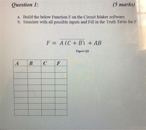 Solved Question 1 5 Marks A Build The Below Function F