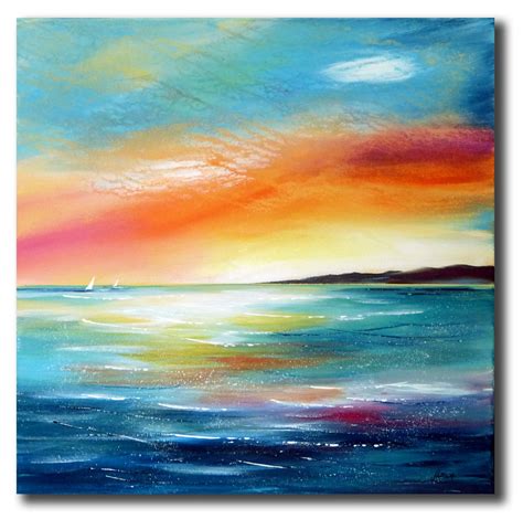 Stella Hettner Smiling Sunset 50x50 Cm Painting Art Pastel Painting