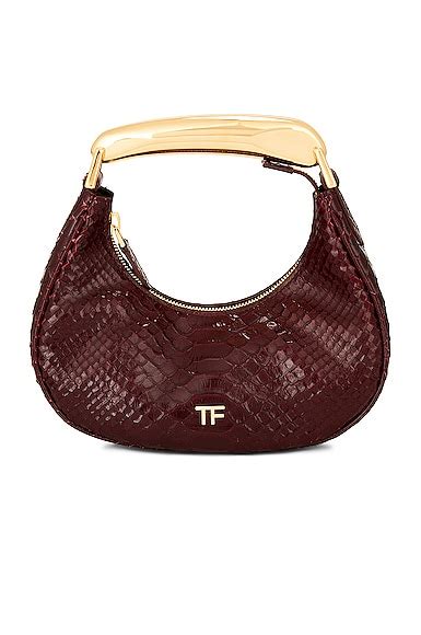 Tom Ford Bianca Mini Hobo Bag In Dark Cherry Fwrd