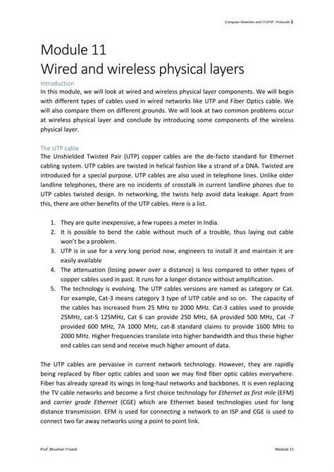 Pdf Module 11 Wired And Wireless Physical Layers Dokumentips