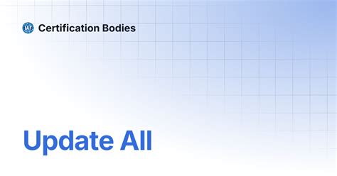 Update All Certification Bodies