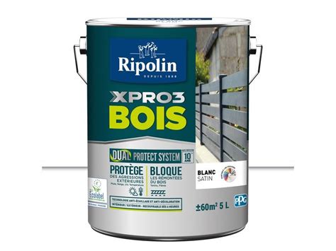 Peinture Bois Extérieur Intérieur Xpro3 Ripolin Blanc Satiné 5 L