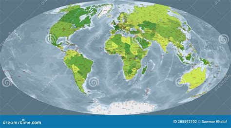 Projeção Do Mapa Político Mundial Ilustração do Vetor Ilustração de