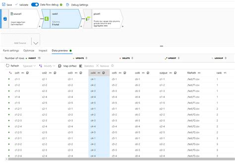 combine columns from multiples csv files in azure data factory