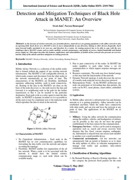Pdf Detection And Mitigation Techniques Of Black Hole Attack In Manet An Overview Dokumen Tips