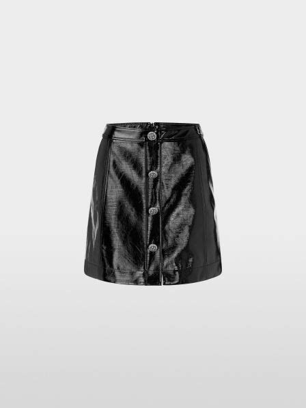 Shiny Mini Skirt In Fun Leather Look Marc En