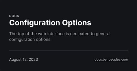 Configuration Options