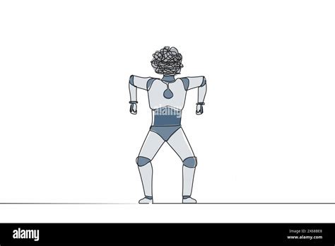 Single Continuous Line Drawing Robot With Round Scribbles Instead Of