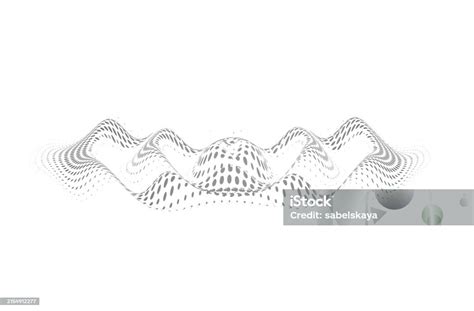 3d 물결 모양의 잔물결 효과 벡터 사운드 영향 동적 라운드 효과 디지털 이동 회색 동심원 파도 측면도 충격에 대한 스톡 벡터
