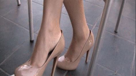 New Nude Patent High Heels Barefoot Under The Table 1 Wmv Shoeplayer