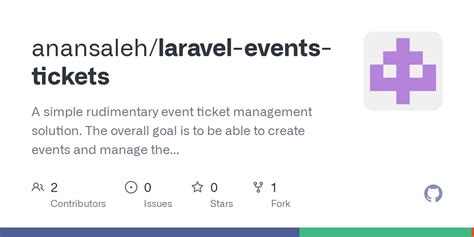 Github Anansalehlaravel Events Tickets A Simple Rudimentary Event