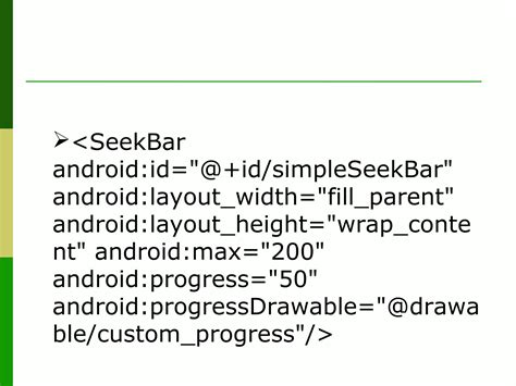 SeekBar In Android PPT