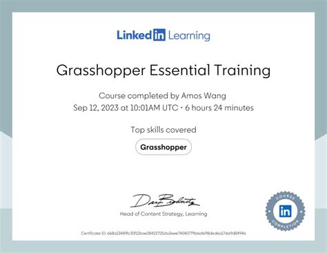 amos wang on linkedin certificate of completion