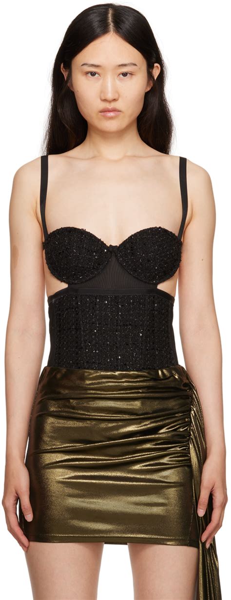 Black Sequin Bodysuit By Gcds On Sale