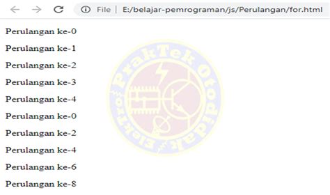 belajar javascript 7 perulangan dalam javascript
