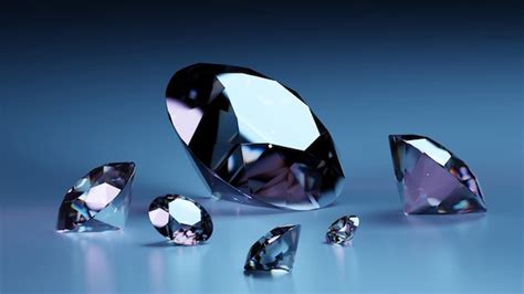 Premium Photo Diamonds On A Dark Blue Background Precious Jewelry
