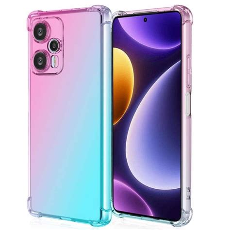 Promo Case Casing Shock Gradient Xiaomi Poco F5 5g Rainbow Clear Soft