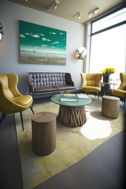 Premium Ai Image Office Waiting Room With Modern Furniture And Window