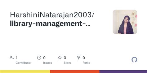 GitHub HarshiniNatarajan2003 Library Management System