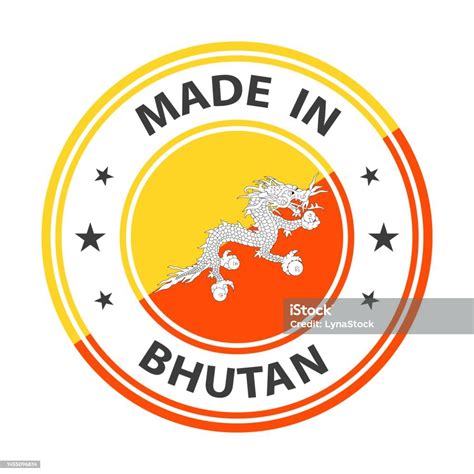 부탄 배지 벡터에서 만든 별과 국기가 있는 스티커 흰색 배경에 격리된 기호입니다 라벨에 대한 스톡 벡터 아트 및 기타 이미지 라벨 로고 개념 기호 Istock