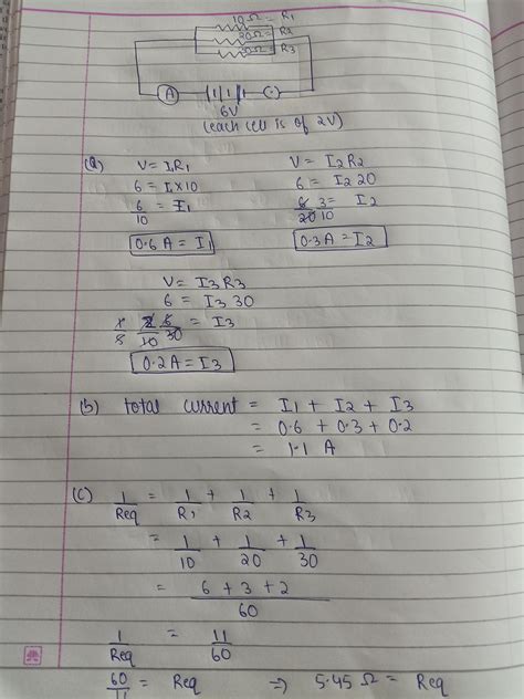 Draw A Schematic Diagram Of Circuit Consisting Battery 3 Cells 2v Each Circuit Diagram