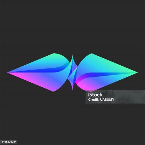 선봉 로고 아트웍은 밝은 그라데이션으로 만들어졌으며 예술품은 중간에 나선형으로 꼬인 날카로운 뾰족한 모양입니다 검정색 배경에 대한 스톡 벡터 아트 및 기타 이미지 Istock