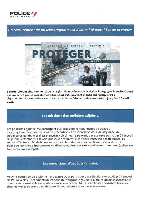 La Police Nationale Recrute Des Policiers Adjoints Carignan
