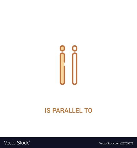 Is Parallel To Concept 2 Colored Icon Simple Line Vector Image