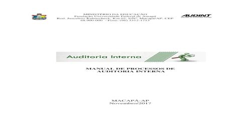Manual De Processos De Auditoria Interna Da Unifap · Manual De